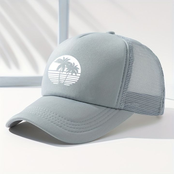 Makefge Men's Coconut Print Baseball Cap - Breathable Mesh Trucker Cap ...