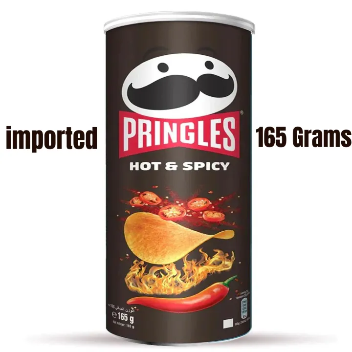 Pringles Hot & Spicy Potato Chips 165 Grams (Imported) | Daraz.pk