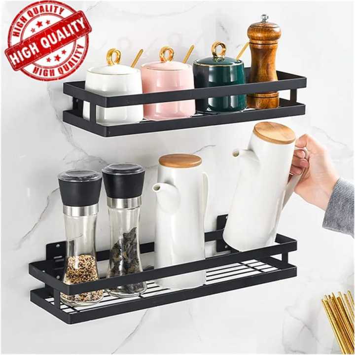 Metal Wall Mounted Rack kitchen Shelf Condiment Rack Organizer ...