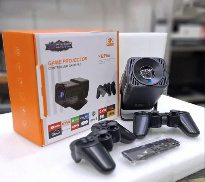 4K Gaming Smart Projector Android WIFI 150″ Big Screen Size with 2 ...