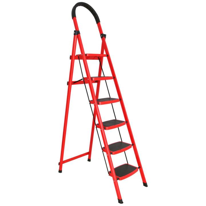 6 Step Folding Ladder Red NEW STYLES | Daraz.pk