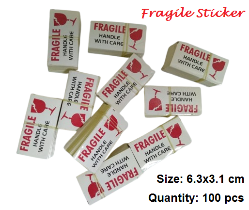 Fragile sticker handle with care pack of 100 pcs | Daraz.pk