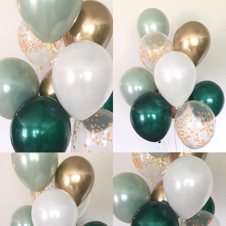 Pack of 50 ( 25 white & 25 green Party Balloons Latex Balloons for 14 ...