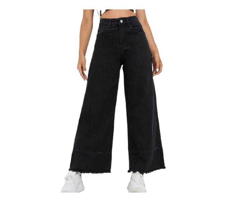 Black Simple Flapper Pant/Jeans For Girls/Woman/Ladies | Daraz.pk