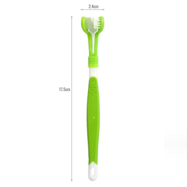 3-Sided Pet Toothbrush Dog Plastic Toothbrush Removing Bad Breath ...