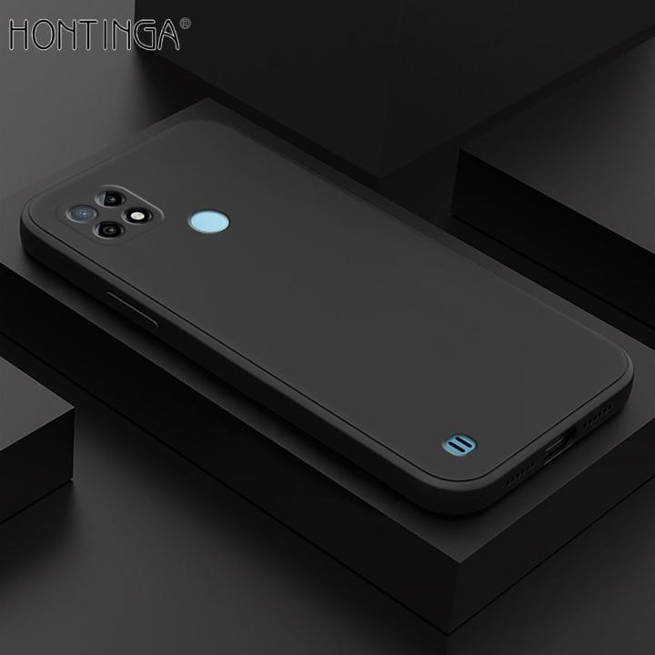 Hontinga for Realme C21 Back Cover Simple Candy Color Square Edge ...