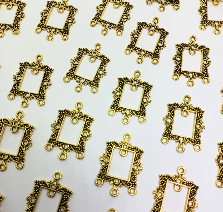 2pcs, Metal Fancy Rectangle Earring Findings, about 20mm, DIY Customize ...