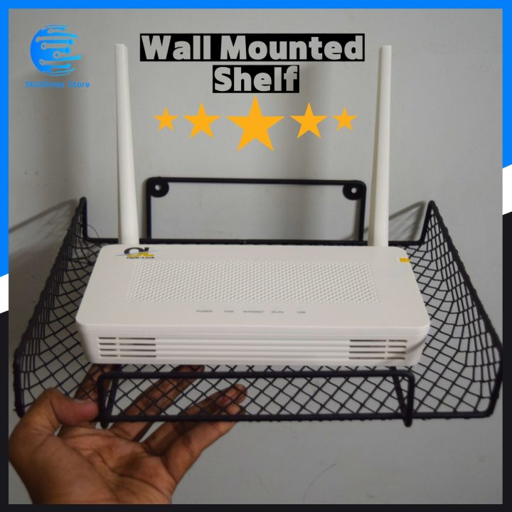New Premium Quality Wall Mounted Wifi Router Shelf Bracket | Black Wall ...