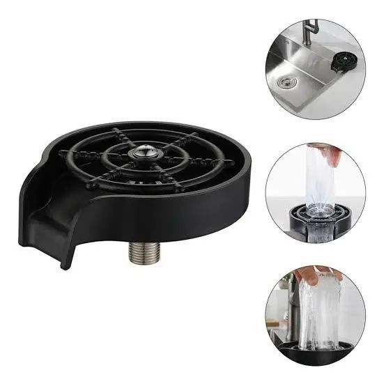 AquaPress™ 360° High-Pressure Glass Rinser – Premium Matte Black Sink ...