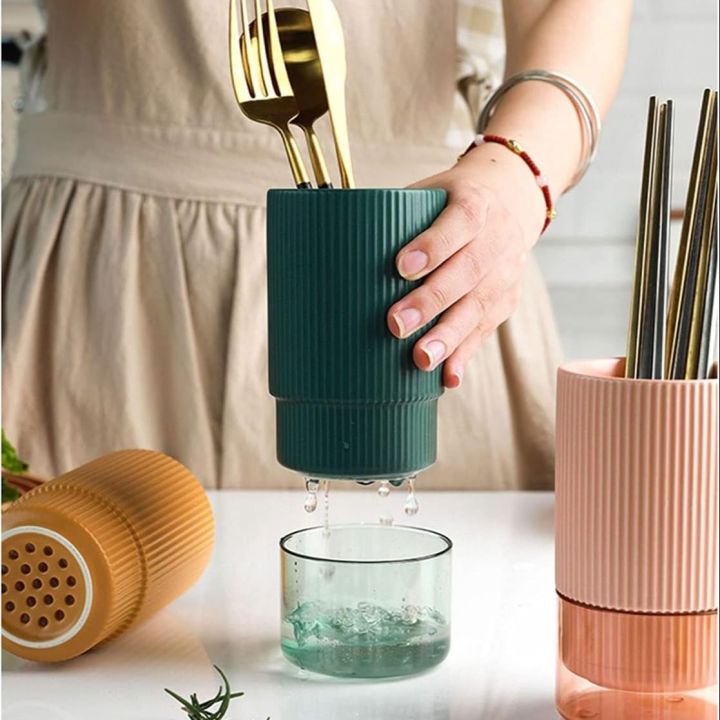 Multipurpose Utensil Caddy ceramic Chopstick/spoon fork Holder, 2-in-1 ...