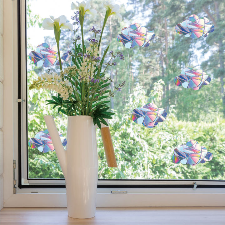 2024 New Rainbow Prism Electrostatic Glass Stickers PVC Leaves Static ...