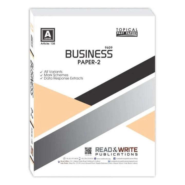 Business A Level Paper-2 Topical Past Paper | Daraz.pk