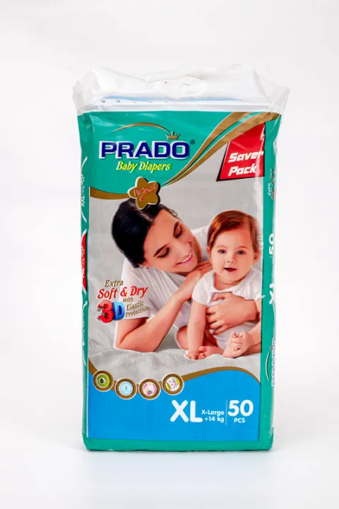 Prado Baby Diapers Size XL Plus 14 KG - 50 Pcs | Daraz.pk