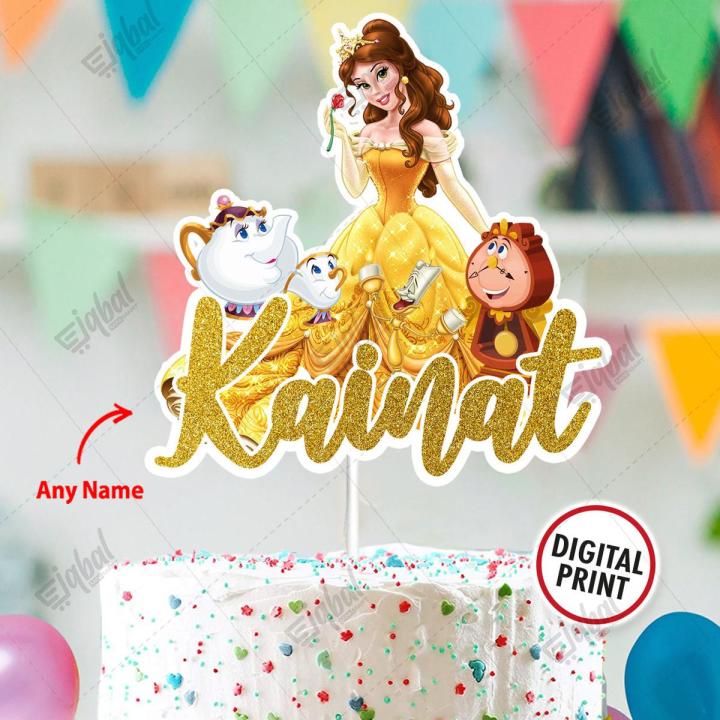 Princess Belle theme cake topper Beauty and The Beast CUSTOMIZED ...
