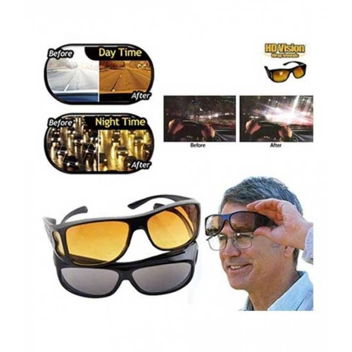 HD Vision Wraparounds Sunglasses/Night Vision Glasses Combo Pack | Daraz.pk