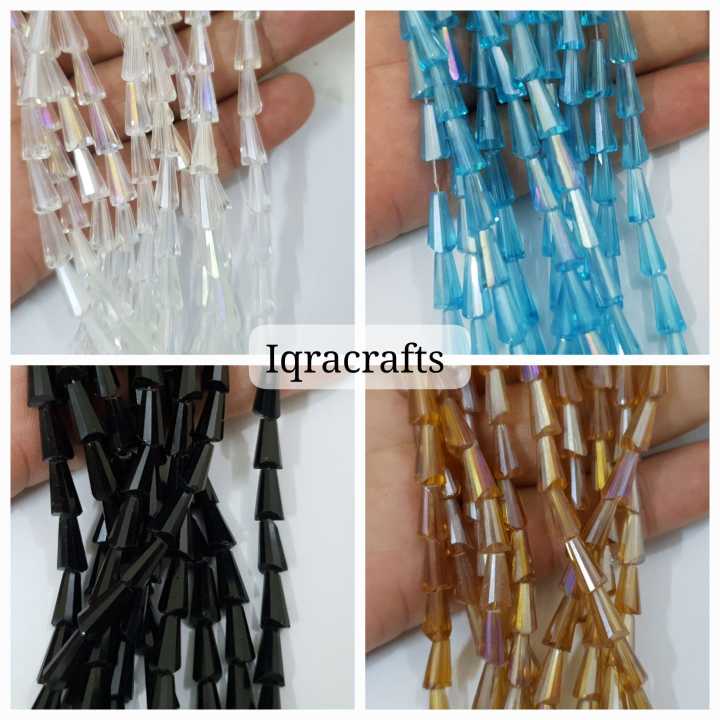 1 String Cone Shape Beads Sewing Crafts In Various Colors Size (6x12 mm ...