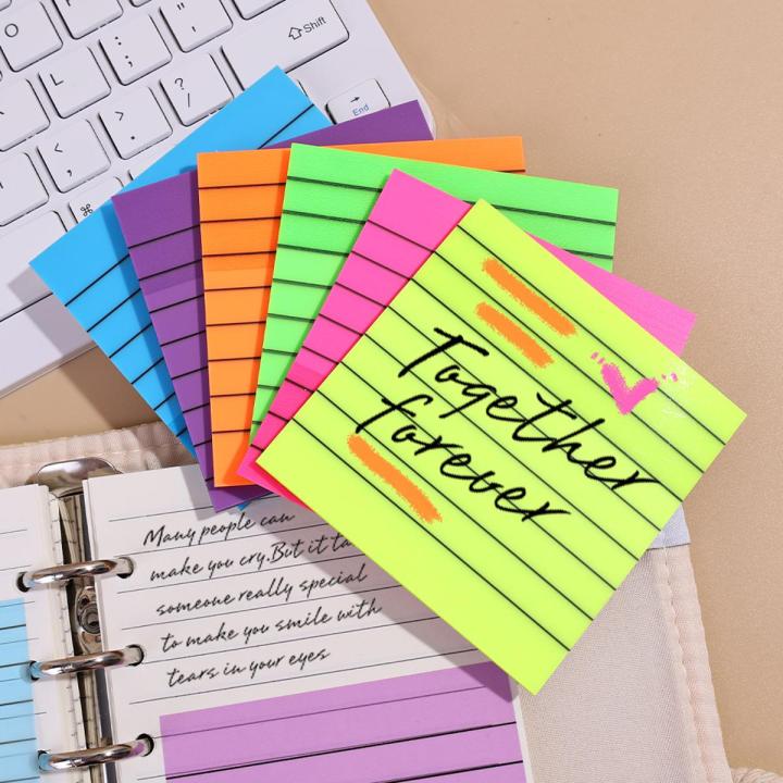 50Page/Set 6 Color Transparent Sticky Note Horizontal Line Index ...