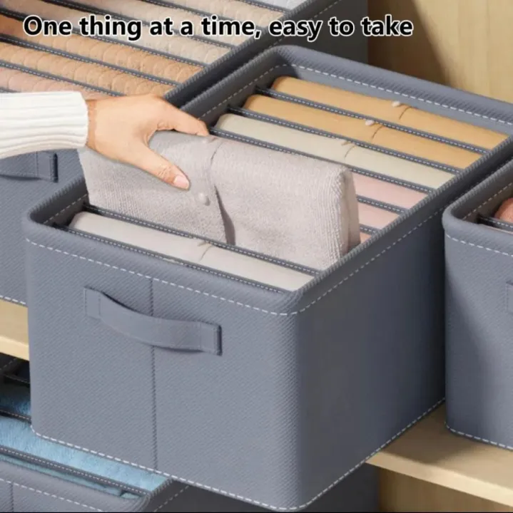 Six Grid Jeans Holder With A Heavy-Duty Fabric Clothes Organizer Box ...