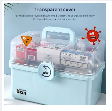 Medicine Box Foldable First Aid Box Portable Storage Box 3 Layer ...
