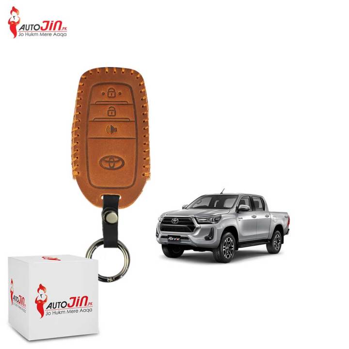 Toyota Hilux Revo Leather Key Cover Brown Daraz.pk