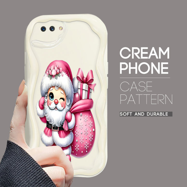YYDS for OPPO A12E A3S Realme C1 Back Cover Santa Christmas Case Cream ...