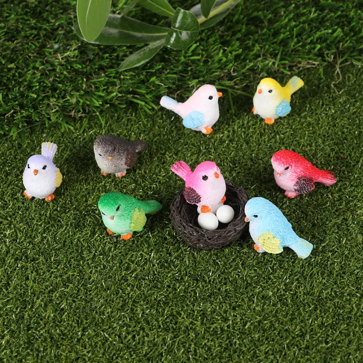 Funny Home Decor Mini Sculpture Garden Supplies Fairy Garden Mini Bird ...