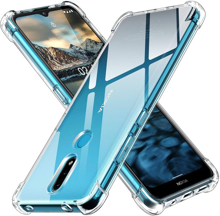 For Nokia 2.4 Back Cover Shockproof Transparent Soft TPU Silicone Protector Phone Case with Shock Absorption Bumper Corners Daraz.pk