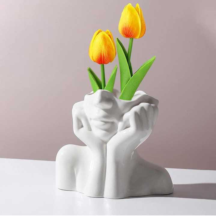 face vase, lady face vase, home decor face vase, vase, | Daraz.pk