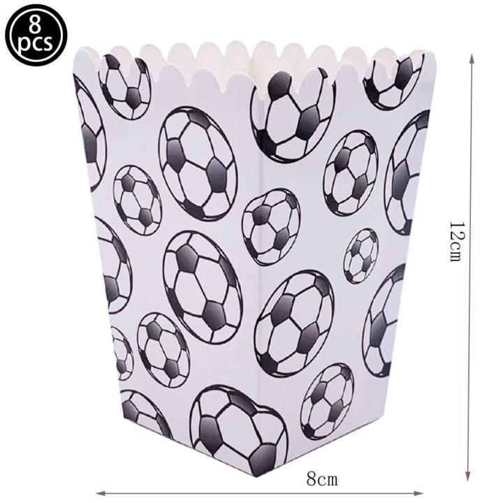 8pcs Football Popcorn Boxes Soccer Party Snack Box Favor Boxes Football ...