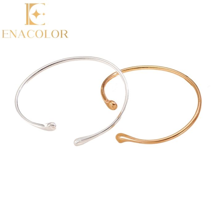 Enacolor Minimalism Water Drop Opening Armband Bangles for Women Girl ...