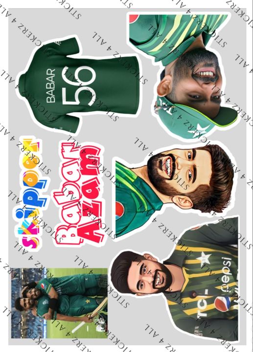 uncut sticker sheet BOBBY KING A6 size based on pakistani cricket ...