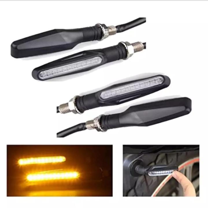 Pack of 4 - Audi Flow Style Led Motorcycle Turn Signals Indicator Amber ...