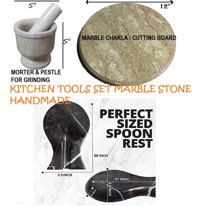 Kitchen Utensils - tools - set, / Natural Marble stone handmade | Daraz.pk