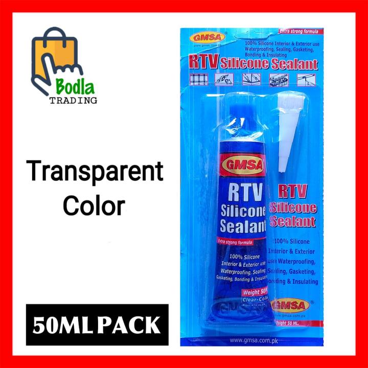 GMSA RTV Silicone Sealant 50ML Tube (Transparent,Grey,Black)- Best For ...