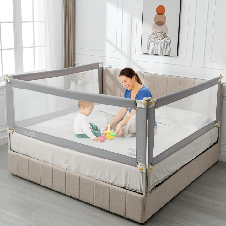 Baby City Baby Safety Bed Fence Adjustable Bed Rail Baby Bed Barrier ...