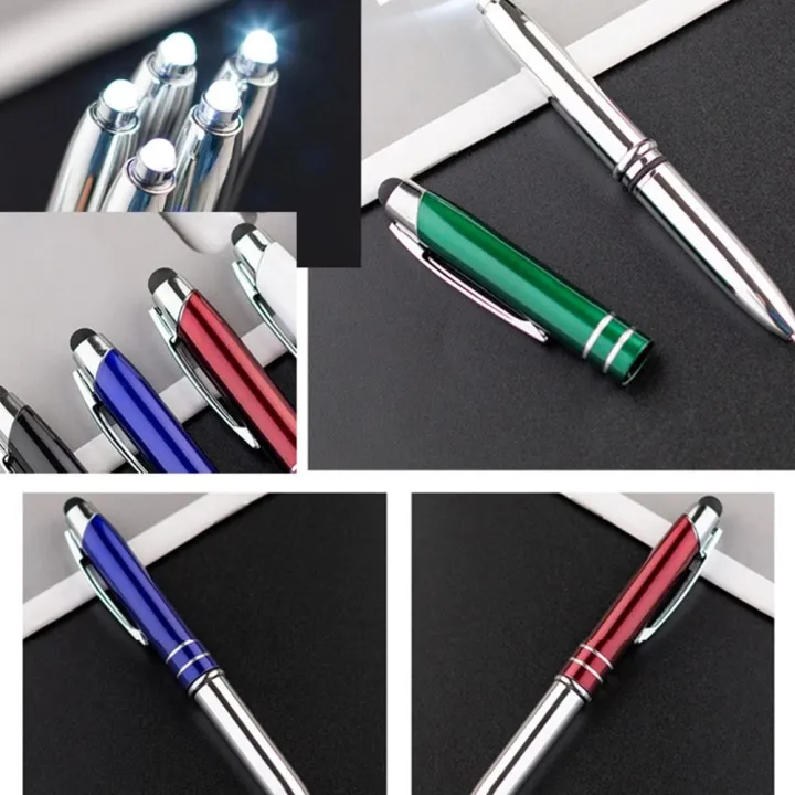 Portable With LED Light Multi-function Pen 3-in-1 Metal Capacitive Pen ...