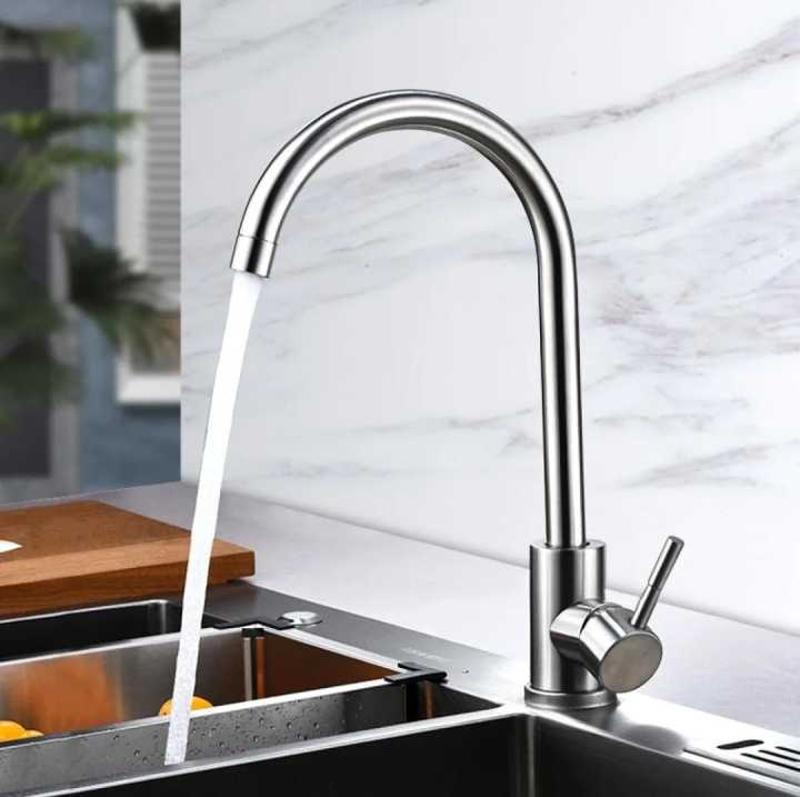 Kitchen Sink Nalka Mixer Taps faucet Two Side Mixer Hot AND Cold Monobloc 360º Swivel Spout ...