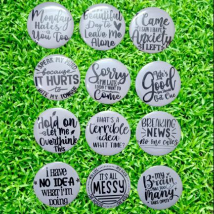 Sarcastic and Humorous PACK OF 12 BUTTON BADGES | Daraz.pk