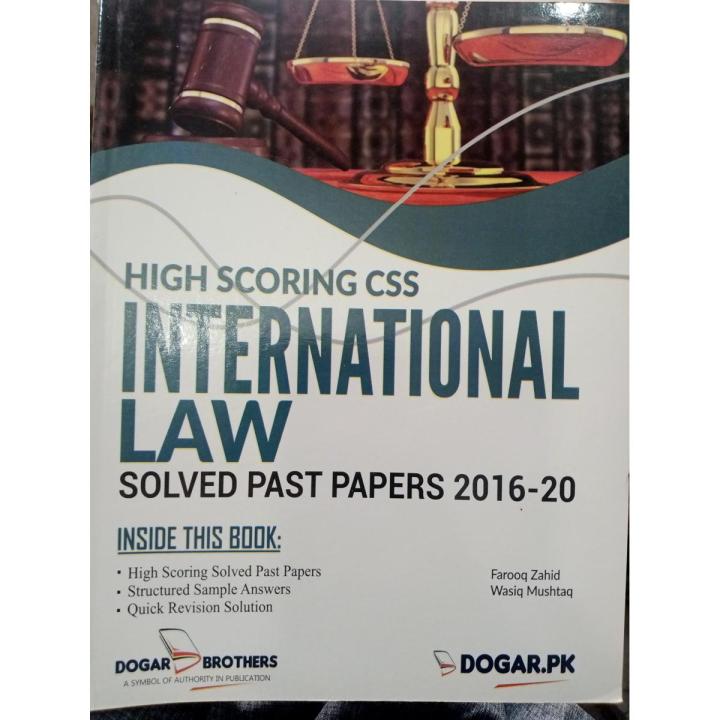 HIGH SCORING CSS ( INTERNATIONAL LAW ) SOLVED PAST PAPER 2016-2020 ...