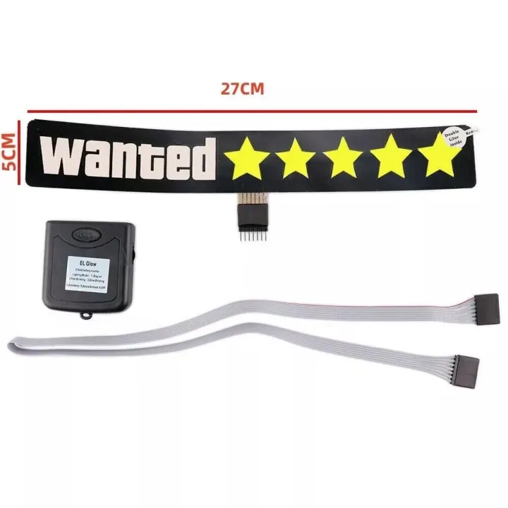 WANTED LED Car Window Sticker Windshield Electric Safety Decal ...