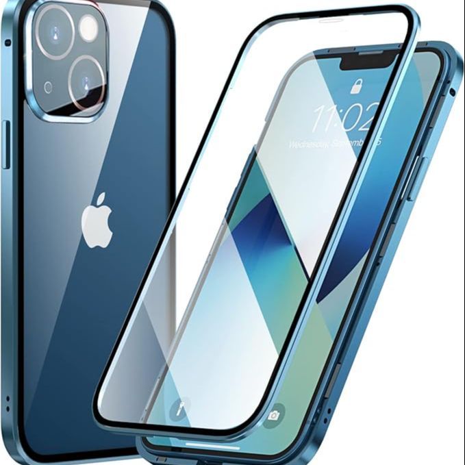 MIMGOAL 360 Degree Case for iPhone 13 Mini, Magnetic Adsorption Metal ...