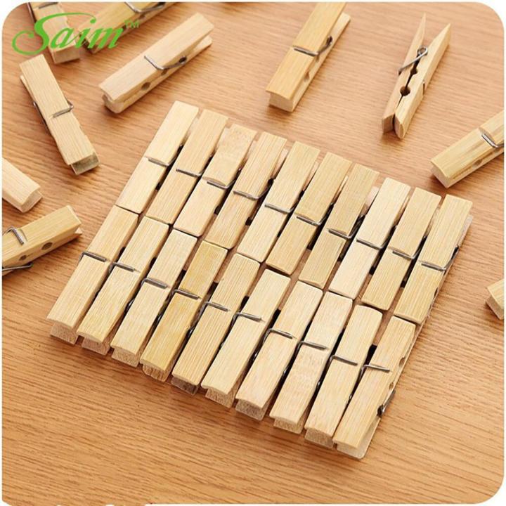 20pcs Wooden Clothespin Natural bamboo pegs Cloth Hangers | Daraz.pk