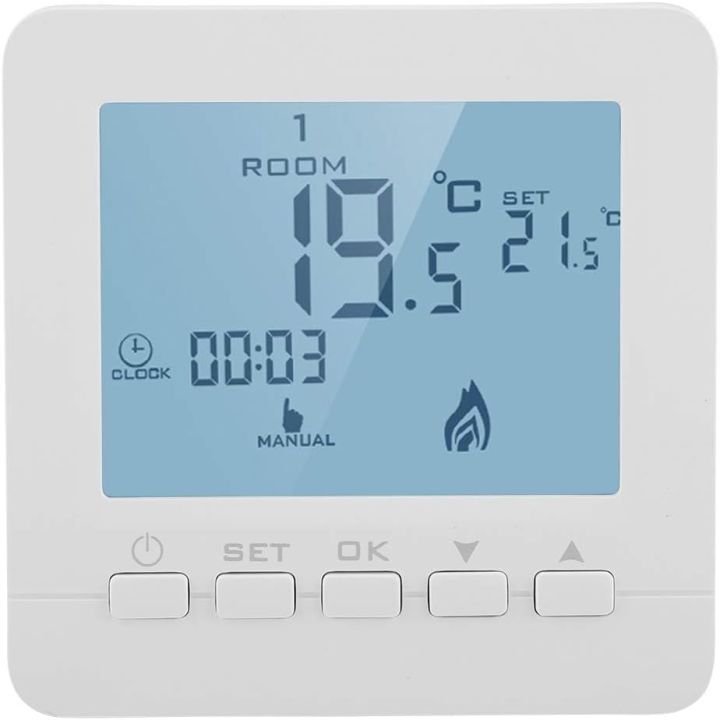 FTVOGUE Digital Thermostat Intelligent LCD Display Heating Thermostat ...