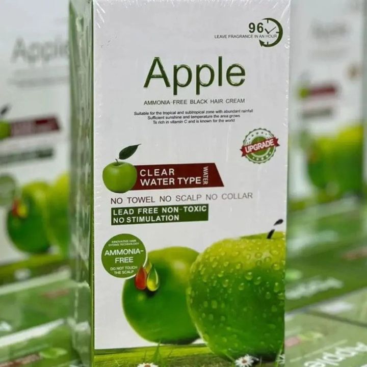 Apple Hair Color 96 Natural Black• Keratin Hair Dye for Shiny Hair ...