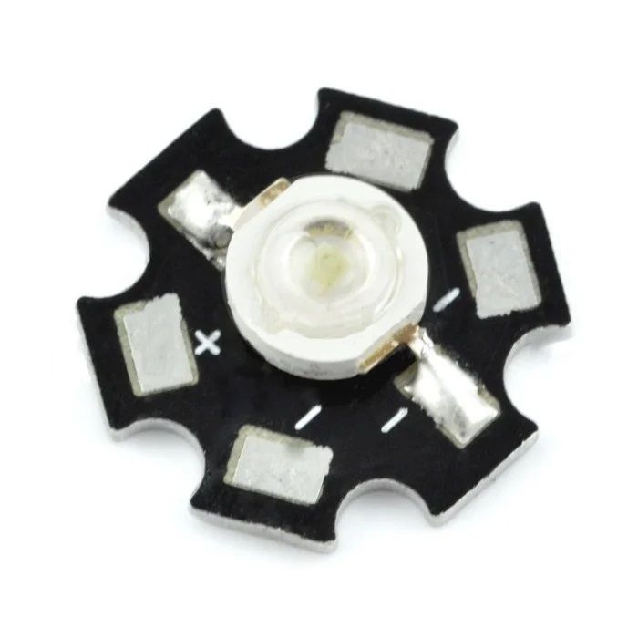 2pcs 1W 5V 3V-7V High Power RED LED PCB heatsink Plum Shape 630nm with ...