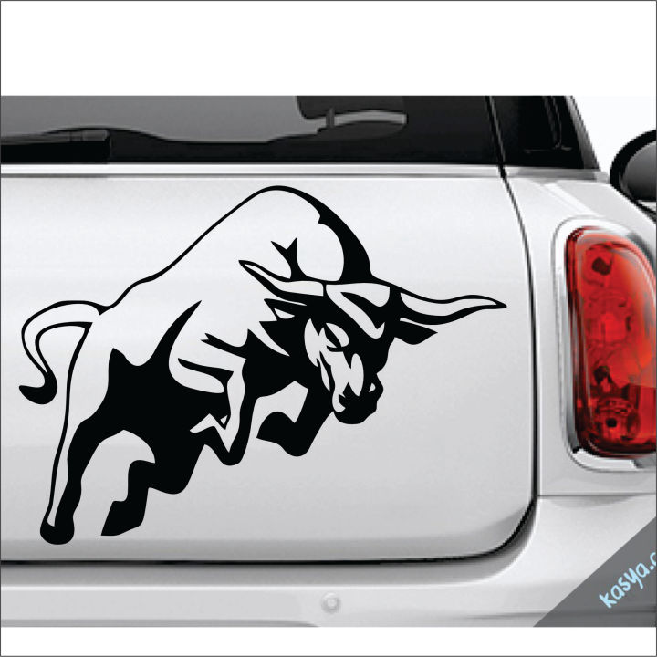 Beautiful bull wall art sticker, Car decor wall art sticker, Black ...