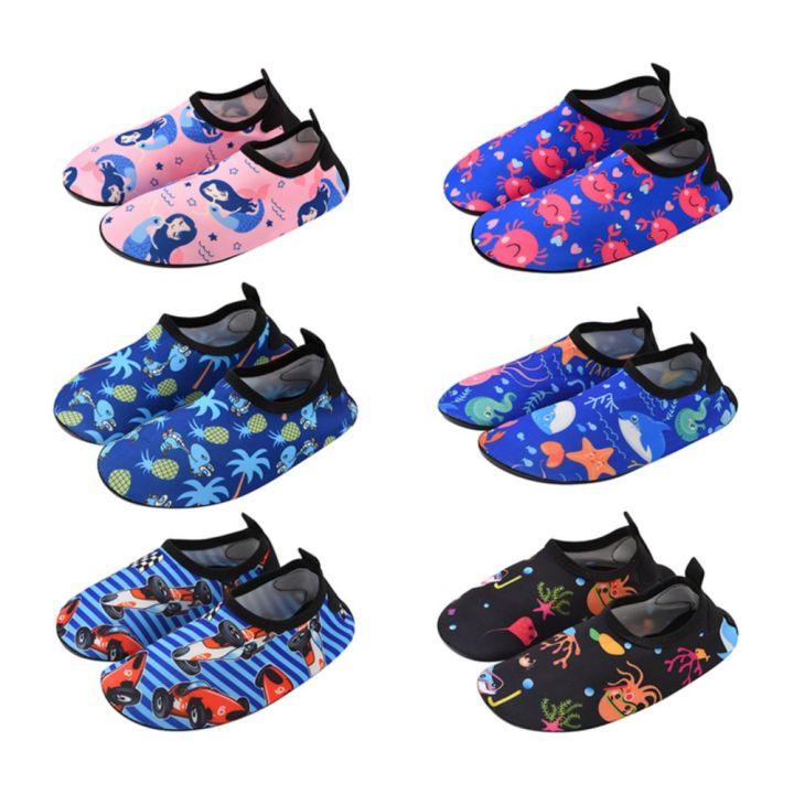 Children Beach Shoes Cute Cartoon Fish Print Soft Anti-slip Snorkeling ...