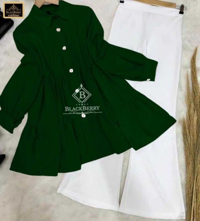 Deals Mall Stitched Two Piece(Shirt & Trouser) |Top with Plazo ...