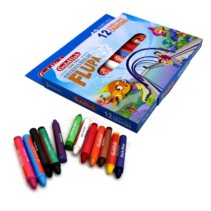 Goldfish 12 Jumbo Wax Crayons, Crayons Colours, Best Crayons Colours ...