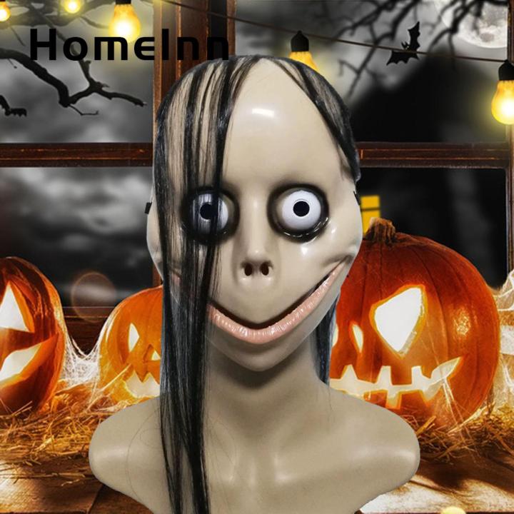 Horror Headgear Halloween Devil Headgear with Long Hair Piercing Eyes ...